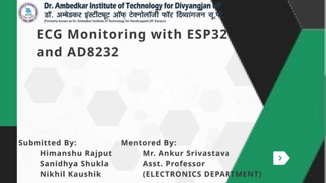 Ecg Monitoring With Esp32 And Ad8232 Iot Pptx