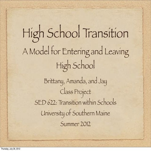 Group project Transition | PPT