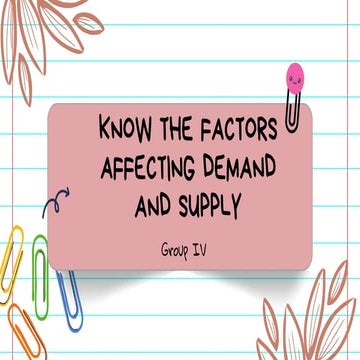 Factors affecting demand and supply by jaya singh | PPTX