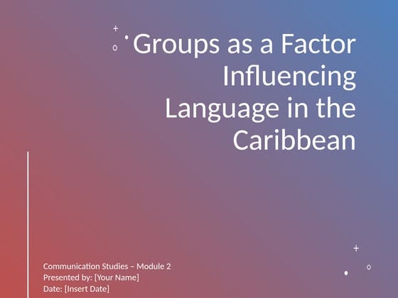 Module 1 caribbean studies | PPT