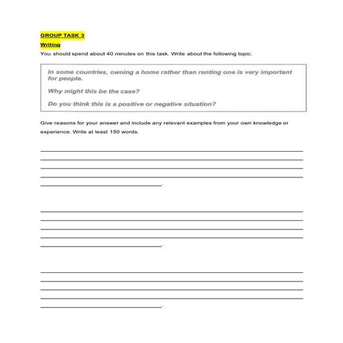 Group task 3 | DOCX | Homework and Study | Education