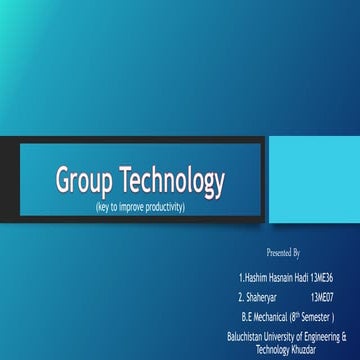 Introduction to Group technology | PPTX