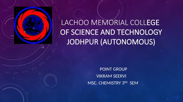 Point Groups ppt pdf.pdf | Chemistry | Science