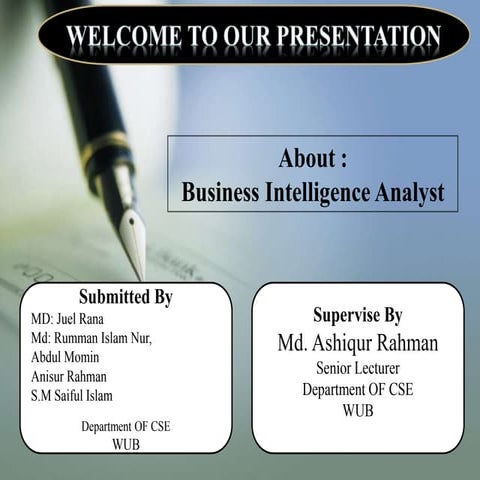 Business Intelligence Analyst | PPT