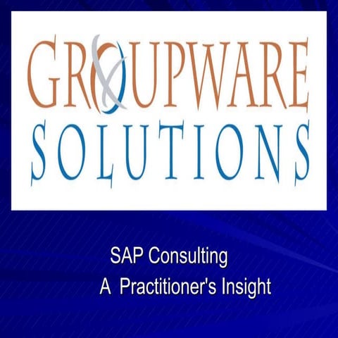Groupware Solutions Sap Revised | PPT
