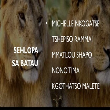 AFT 121 group presentation Sehlopa sa Batau | PPTX