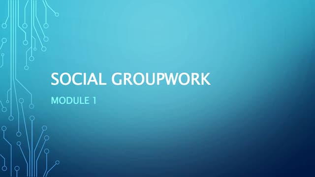 Social group work models | PPTX