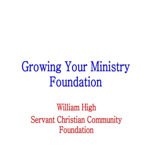 Growing Your Ministry Foundation Basic Questions | PPT
