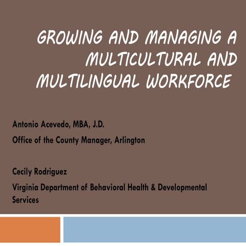Growing and managing and multicultural workforce nvlalc 2014 | PDF
