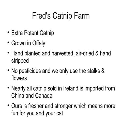 Growing Extra Strong Catnip. This Premium Catnip is grown by Fred's ...