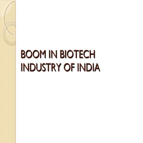 Challenges to indian biotech industry | PPTX