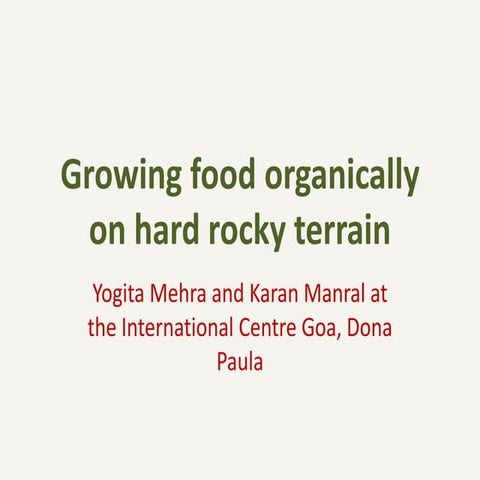Growing organically on hard rock | PPTX