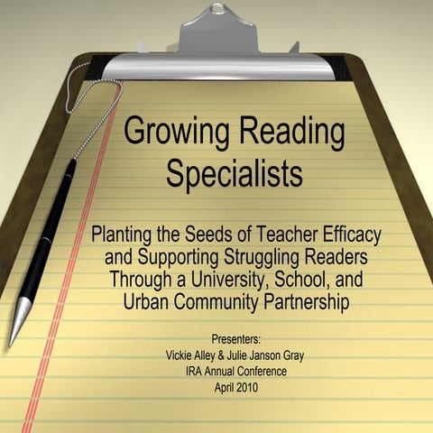 Growing Reading Specialists Ira 2010 | PPT