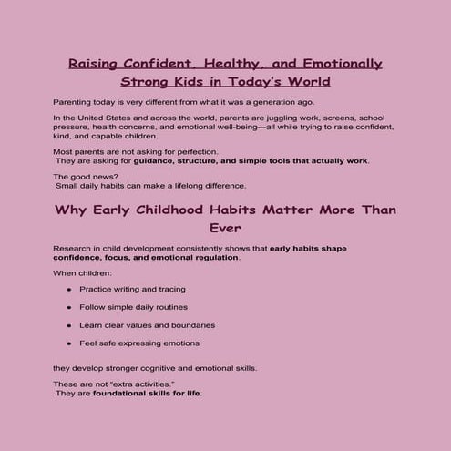 Raising Confident and Strong Kids Today! | PDF