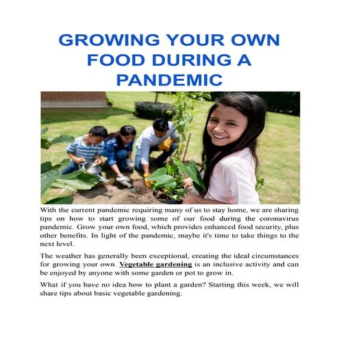 Growing your own food during a pandemic | PDF