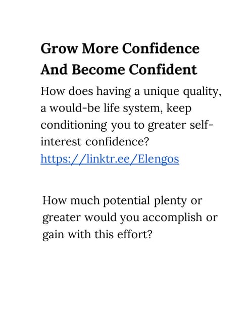 Developing Self-Confidence | PPT