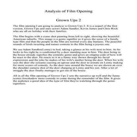 Grown ups 2 film opening analysis | ODT