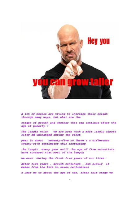 How to grow taller 6 inches in 2 weeks | DOCX | Endocrine and Metabolic ...