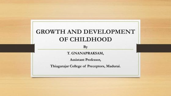 GROWTH AND DEVELOPMENT for B.Ed & M.Ed students | PDF