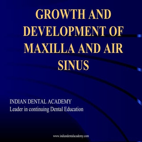 Growth and development of maxilla and maxillary sinus/ dental courses | PPT
