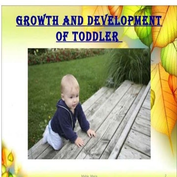 Growth and development of toddlers PPT | PPTX