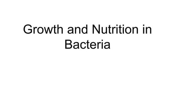 Factors affecting growth of bacteria | PPT