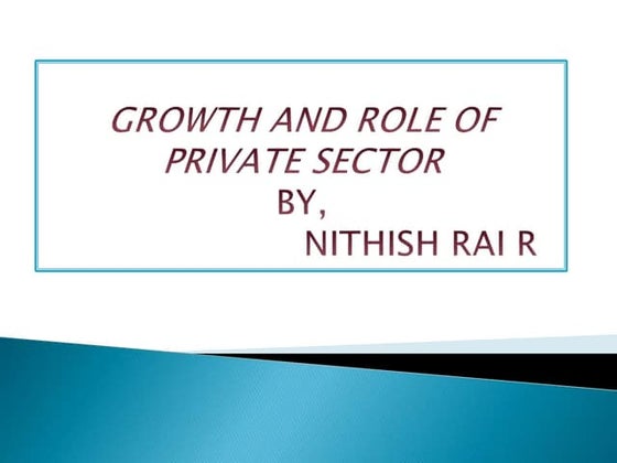 Importance of Private Sector in India | PPT