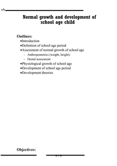 Growth and development of schoolers ppt copy | PPT
