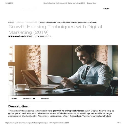 Growth Hacking Techniques with Digital Marketing (2019) - Course Gate | PDF