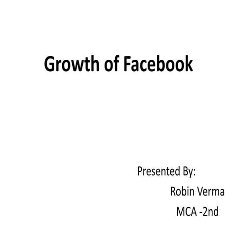 Growth of facebook | PPTX