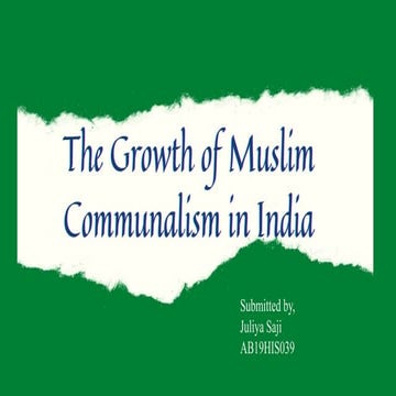 Growth of muslim communalism in india | PPTX