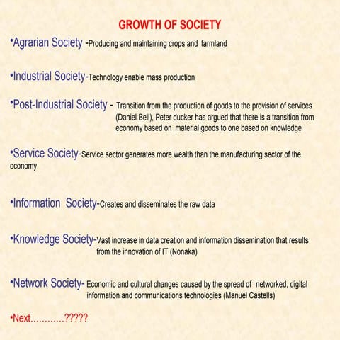Growth of society | PPT