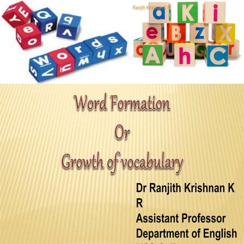 Growth of vocabulary or Word Formation | PPTX