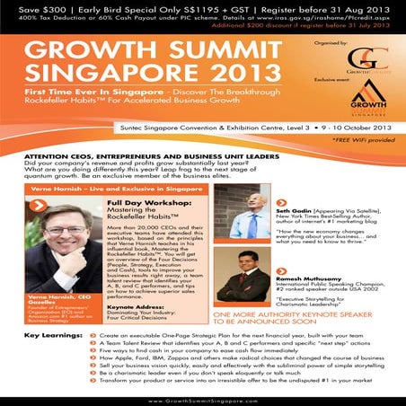 Growth Summit Singapore 2013 brochure | PDF