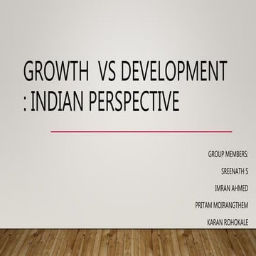 Economic growth and development | PPTX