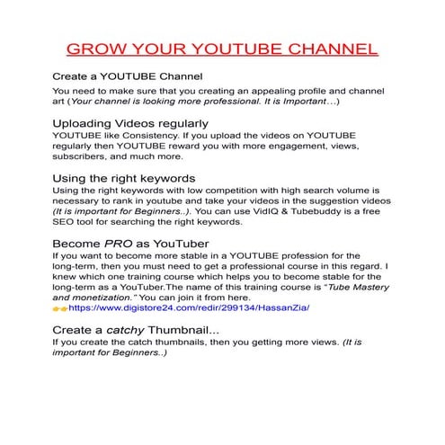 Grow your YouTube channel Fast | PDF | Content Production | Hobbies & Interests