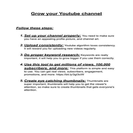 Grow your youtube channel | PDF