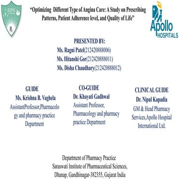STUDY OF ANGINA IN ALL HEART PATIENTS .ppt