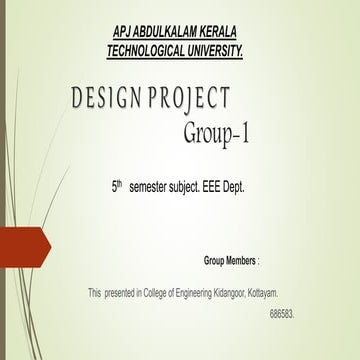 Design Project, kerala technological university - KTU | PPT