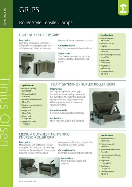 Wedge Style Tensile Grips from Tinius Olsen | PDF