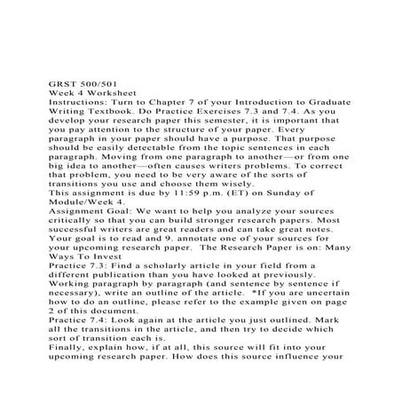 GRST 500501Week 4 Worksheet Instructions Turn to Chapt.docx