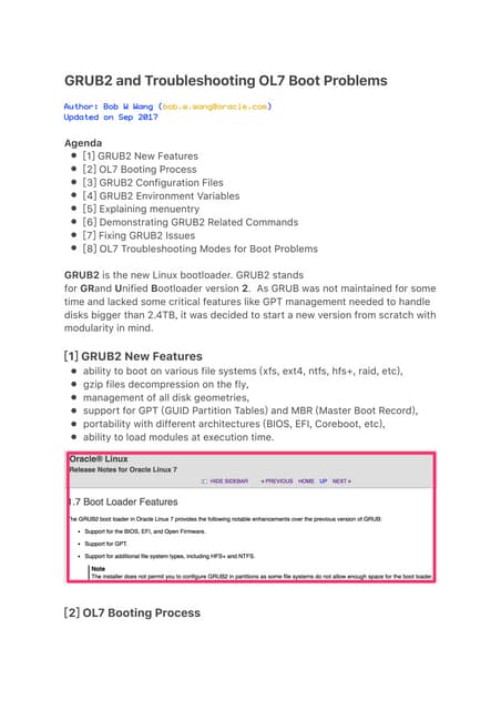 Grub2 and troubleshooting_ol7_boot_problems | PDF Grub2 and troubleshooting_ol7_boot_problems | PDF