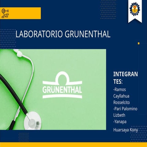 grunenthal.CLASIFICACION FARMACOLOGICA DE SUS PRODUCTOS | PPTX