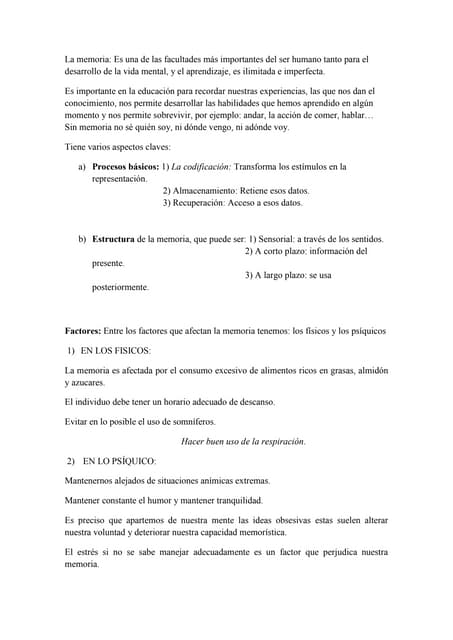 La memoria | PPT