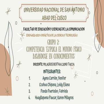 Competencia Explica el mundo físico basándose en conocimientos | PDF