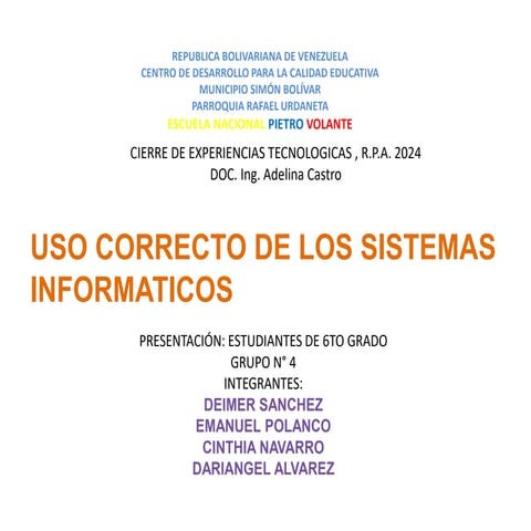 Uso correcto de los sistemas informáticos, educación primaria.pptx