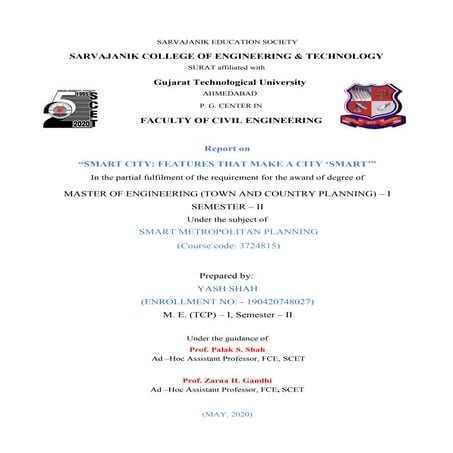 SMART CITY: FEATURES THAT MAKE A CITY ‘SMART’” | PDF