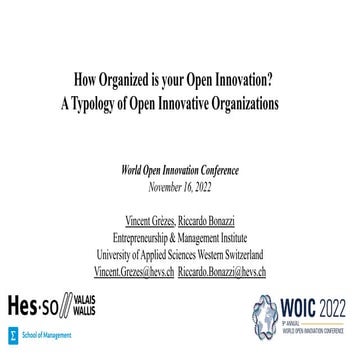 Grèzes, V., Bonazzi, R. (2022) How Organized is your Open Innovation? A Typology of Open ...