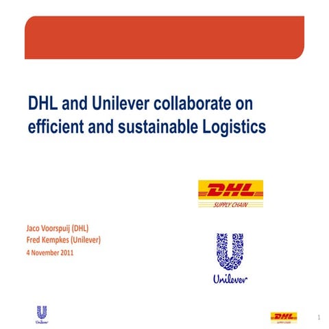 Sustainable Logistics - Case study Unilever - DHL applying GS1 ...