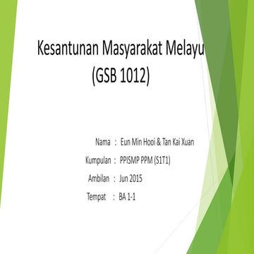 GSB1012 Kesantunan Masyarakat Malaysia | PPTX